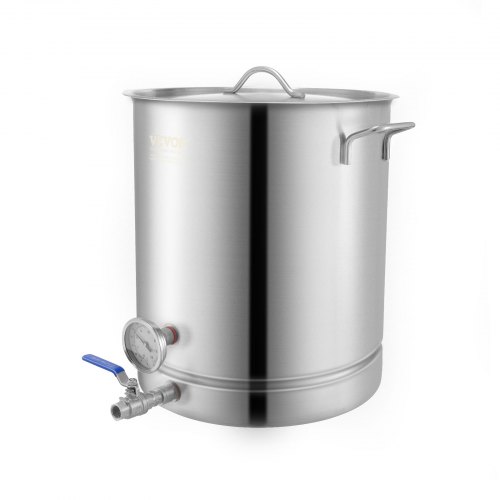 VEVOR Stainless Steel Kettle, 16 GALLON Brewing Pot, Tri Ply Bottom for ...