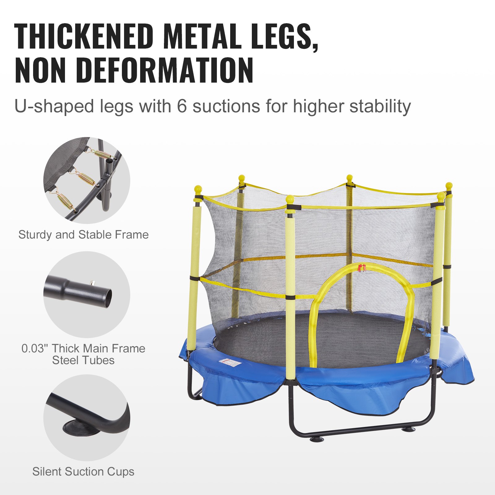 VEVOR 5FT Trampoline for Kids, 60" Indoor Outdoor Trampoline with ...