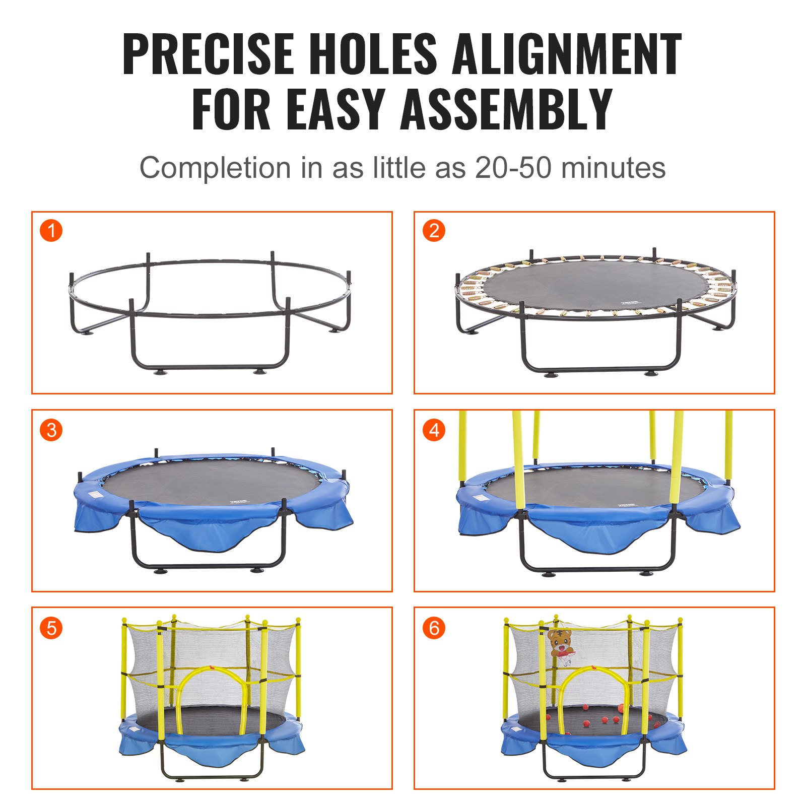 VEVOR 5FT Trampoline for Kids, 60" Indoor Outdoor Trampoline with ...