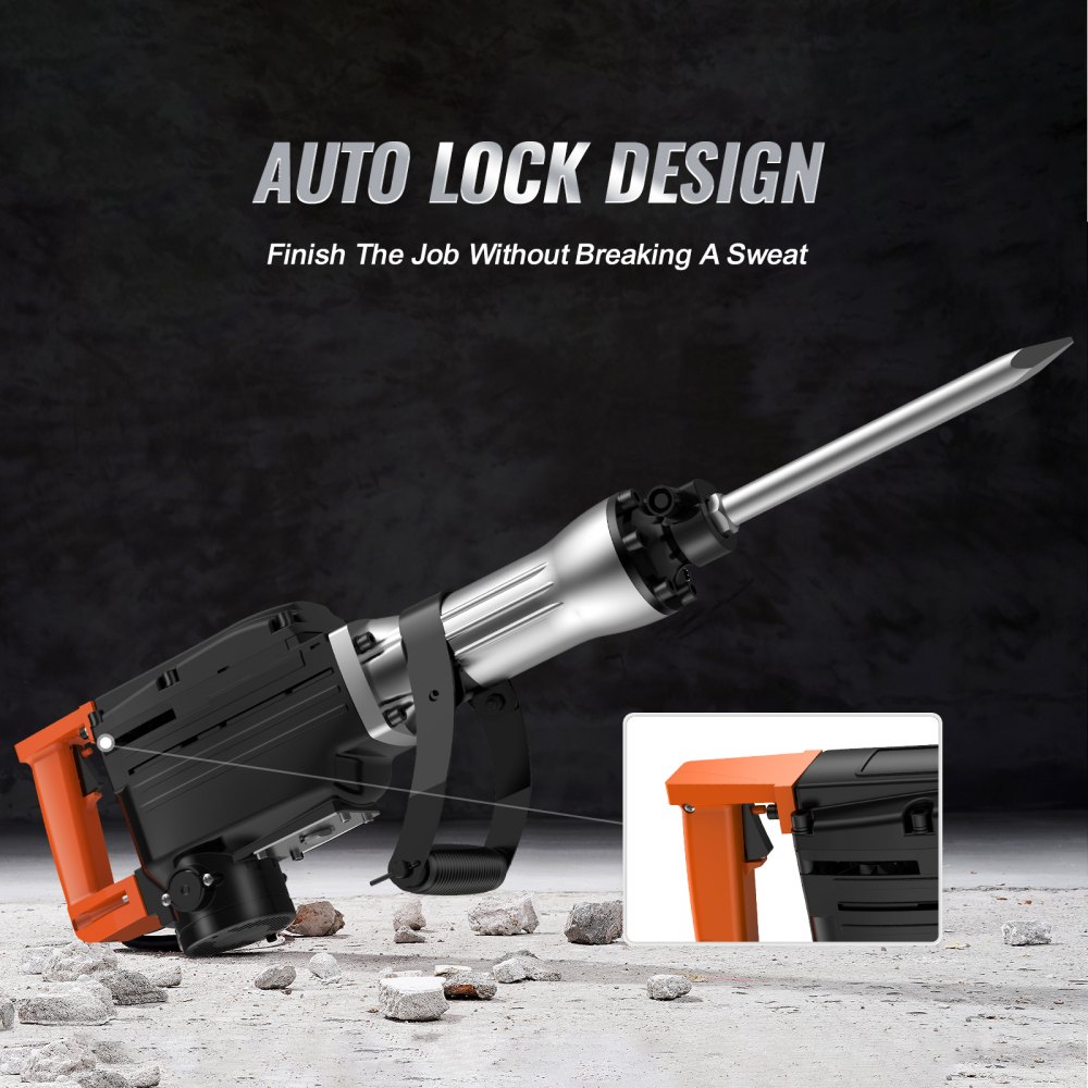VEVOR Demolition Jack Hammer, 2200W Jack Hammer Concrete Breaker, 1350 ...