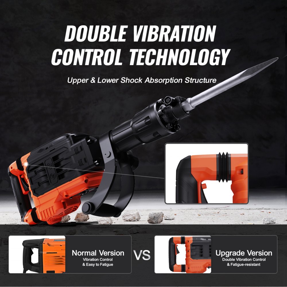 VEVOR Demolition Jack Hammer, 3500W Jack Hammer Concrete Breaker, 2pcs ...