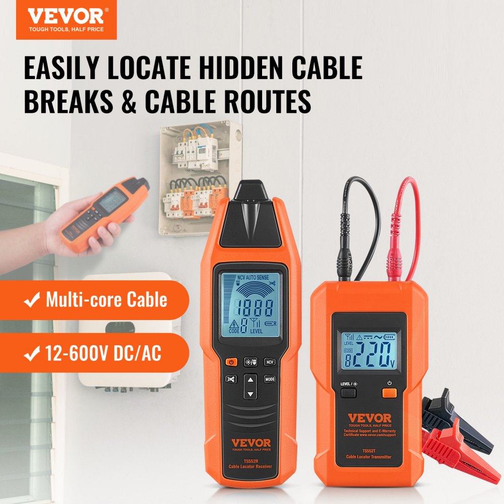 VEVOR Subterranean Wire Tracker, Up to 3 FT Detection Depth, Voltage ...