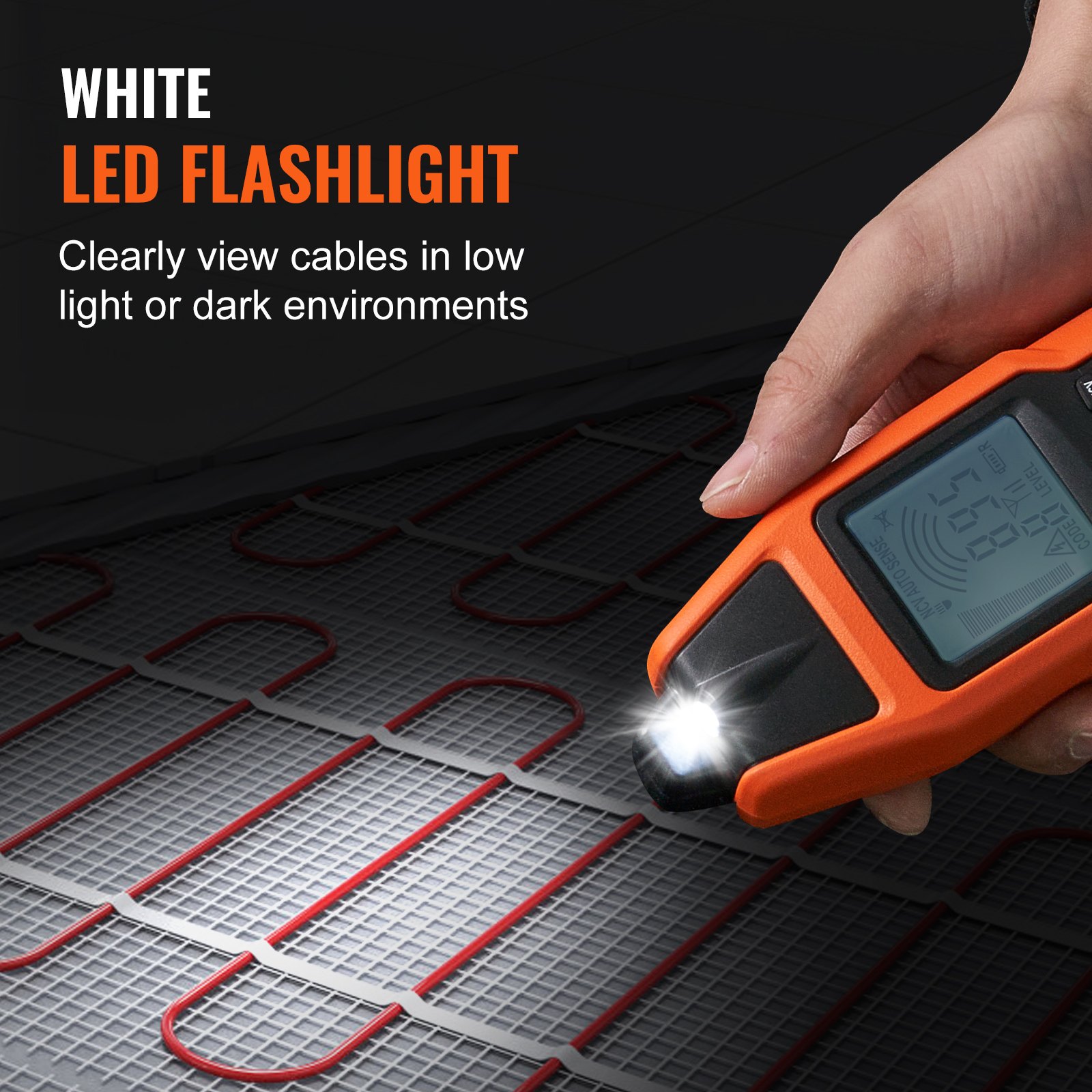 VEVOR Underground Cable Locator, 3 FT Max. Detection Depth, 12 to 600V ...