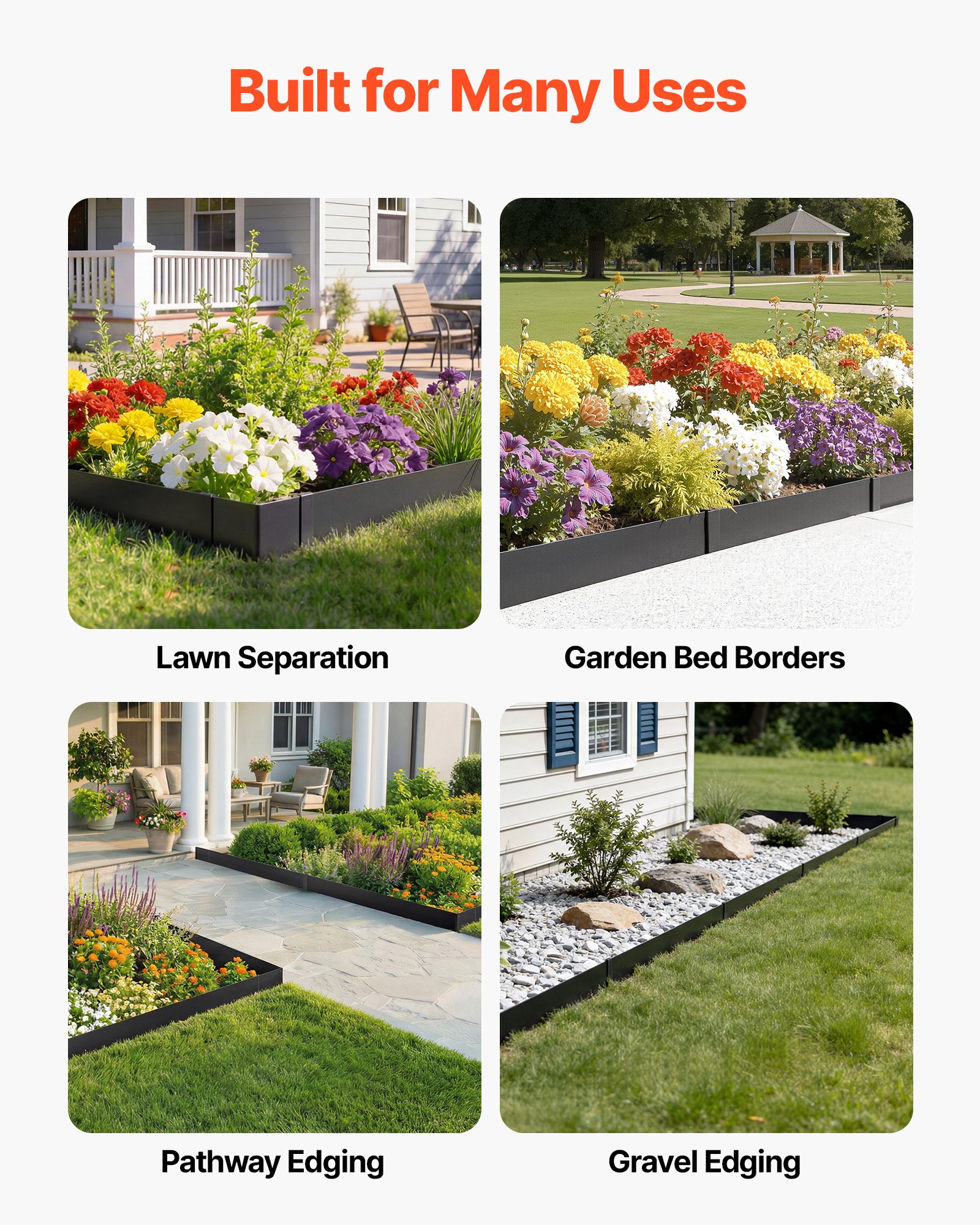 VEVOR Galvanized Landscape Edging – 40" x 8" 24 Pack