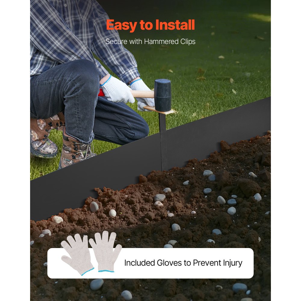 Steel Landscape Edging 4 Packs 40 x 12in Rust-Resistant Garden Edging ...