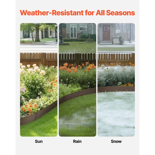 VEVOR Steel Landscape Edging, 5 Packs 39 x 5 in Rust-Resistant Metal ...
