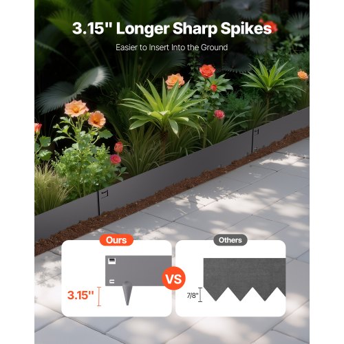 Steel Landscape Edging 5 Packs 39x5in Rust-Resistant Edging Border Dark ...
