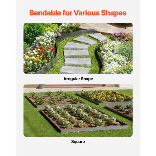 Steel Landscape Edging 5 Packs 39x5in Rust-Resistant Edging Border Dark ...