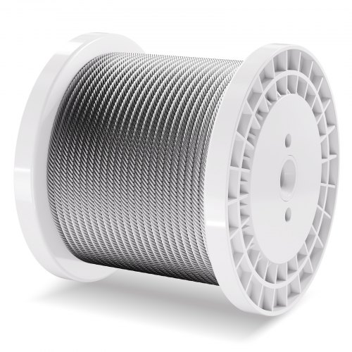VEVOR Carbon Steel Cable 1/4" 7x19 Strands Steel Wire Rope 250 ft Cable ...
