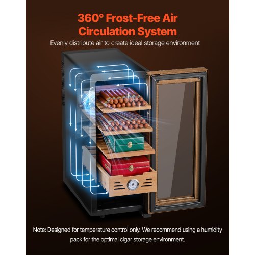 33L Electric Cigar Humidor Cooler Cabinet 250 Counts Cooling ...