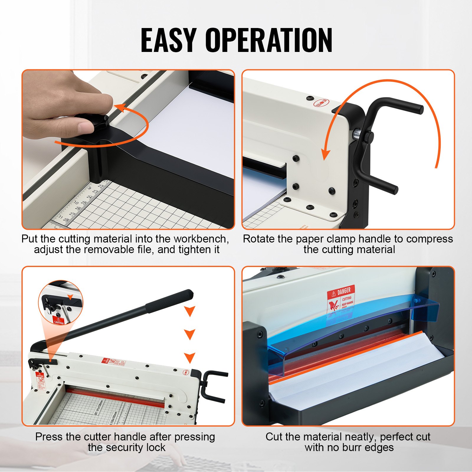 VEVOR Heavy Duty Paper Cutter, 12" Industrial Commercial Guillotine ...