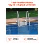 VEVOR Inground Swimming Pool Ladder Steps – 4-Step, 400 Lbs
