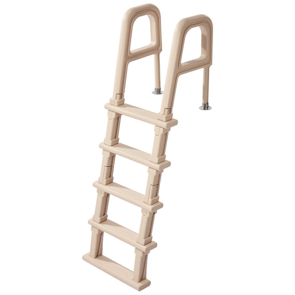 VEVOR Swimming Pool Ladder, Inclined 5-Step Double Handrails Stair, Non ...