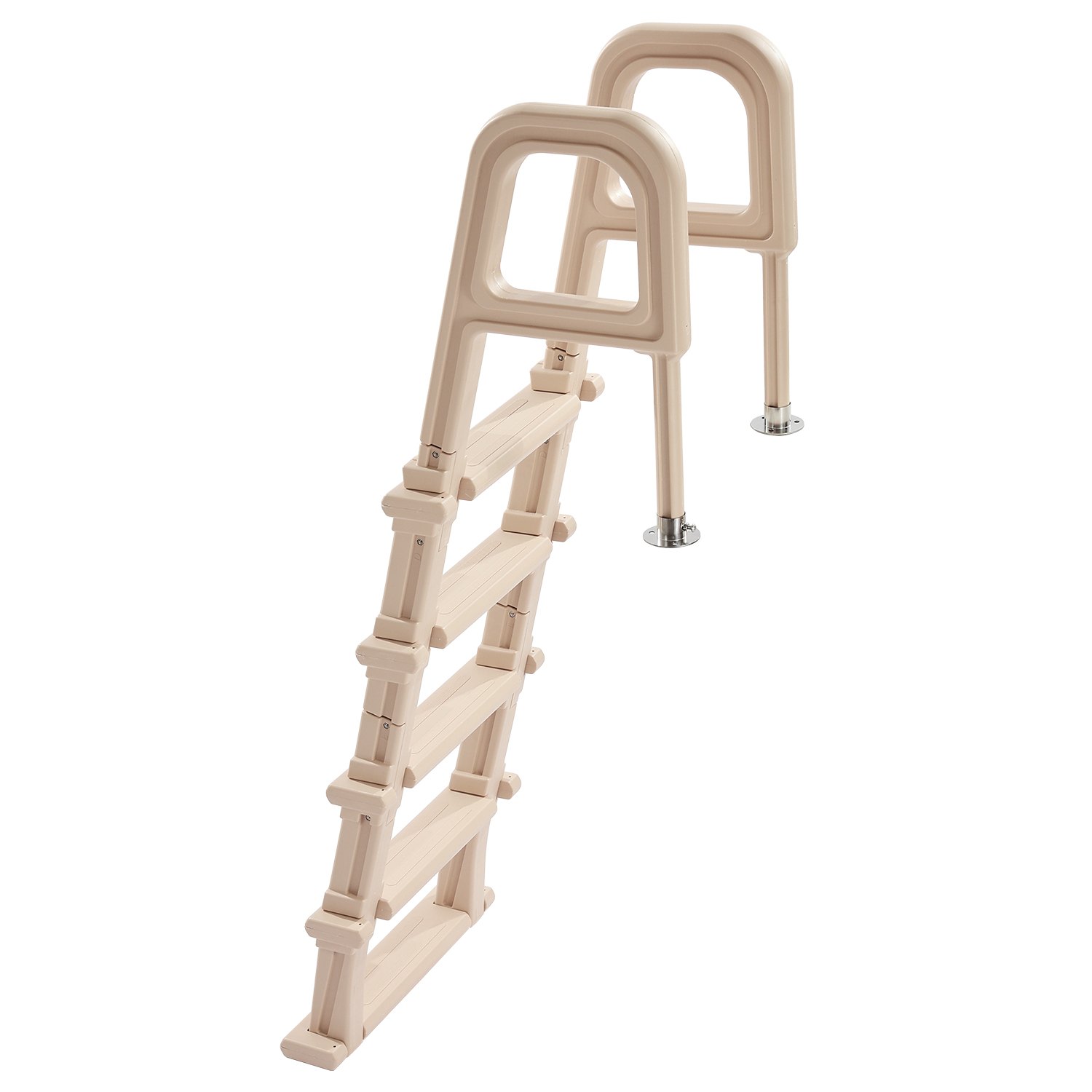 VEVOR Swimming Pool Ladder, Inclined 5-Step Double Handrails Stair, Non ...