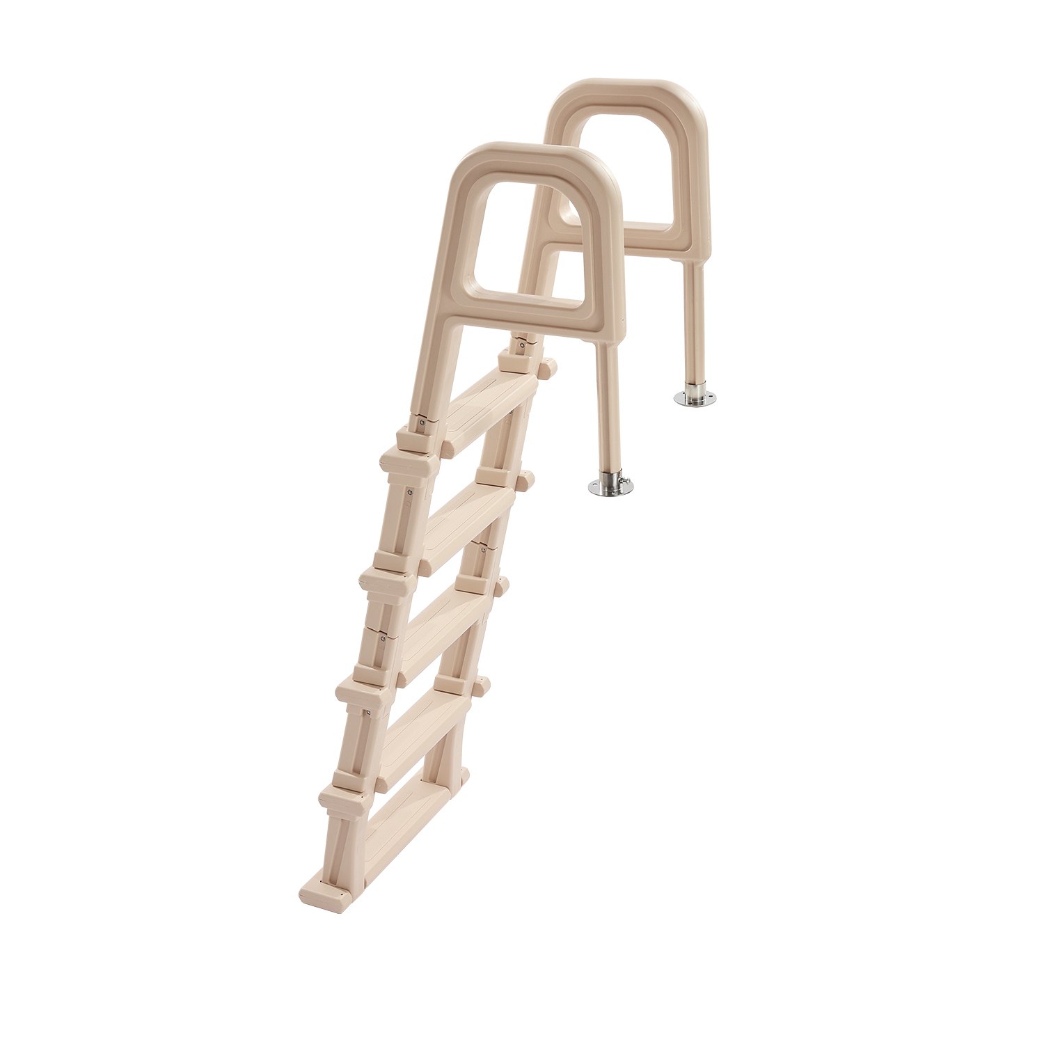VEVOR Swimming Pool Ladder, Inclined 5-Step Double Handrails Stair, Non ...