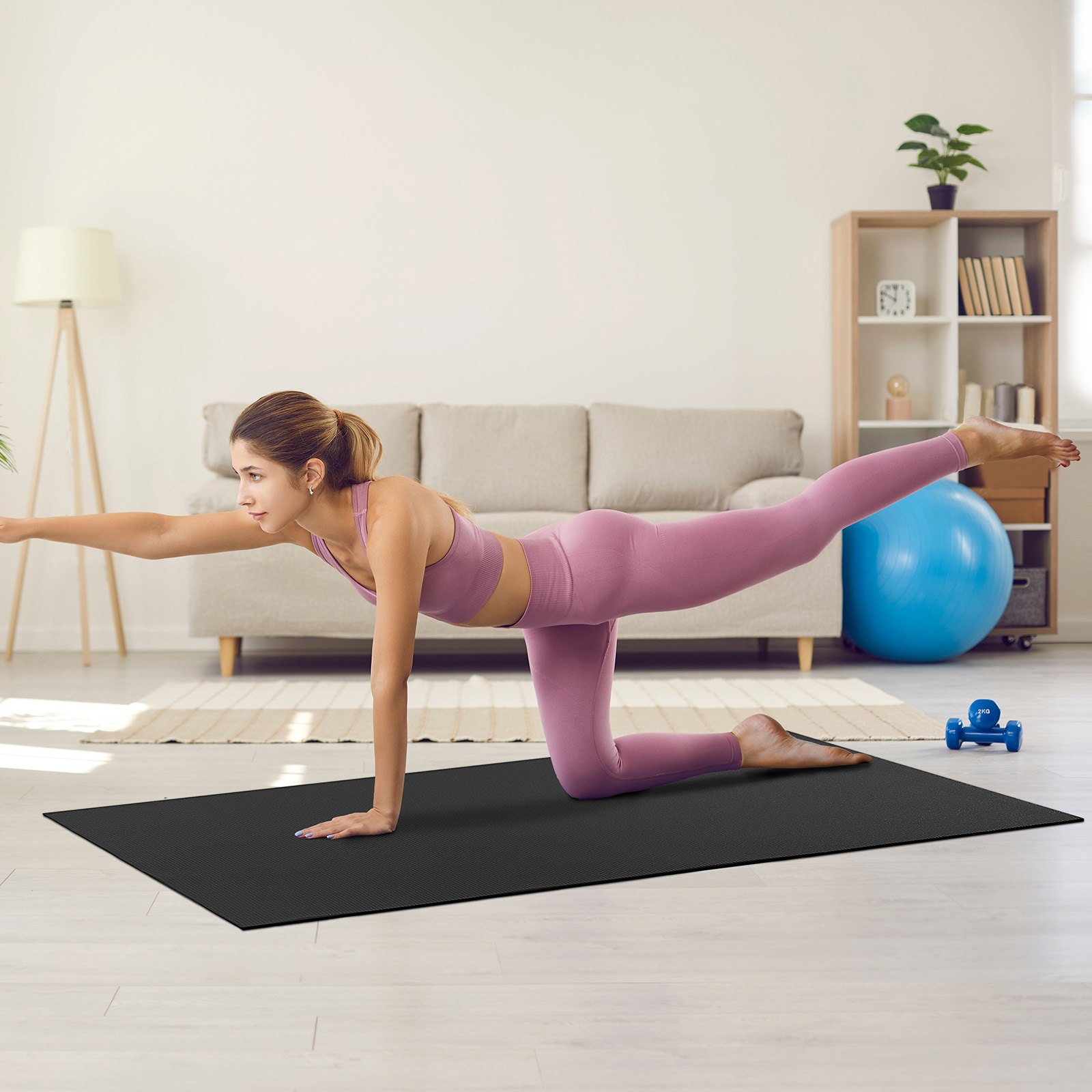 VEVOR Exercise Mat, Non Slip High Density Premium Yoga Mat, Exercise ...