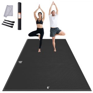 VEVOR Exercise Mat, Non Slip High Density Premium Yoga Mat, Exercise ...