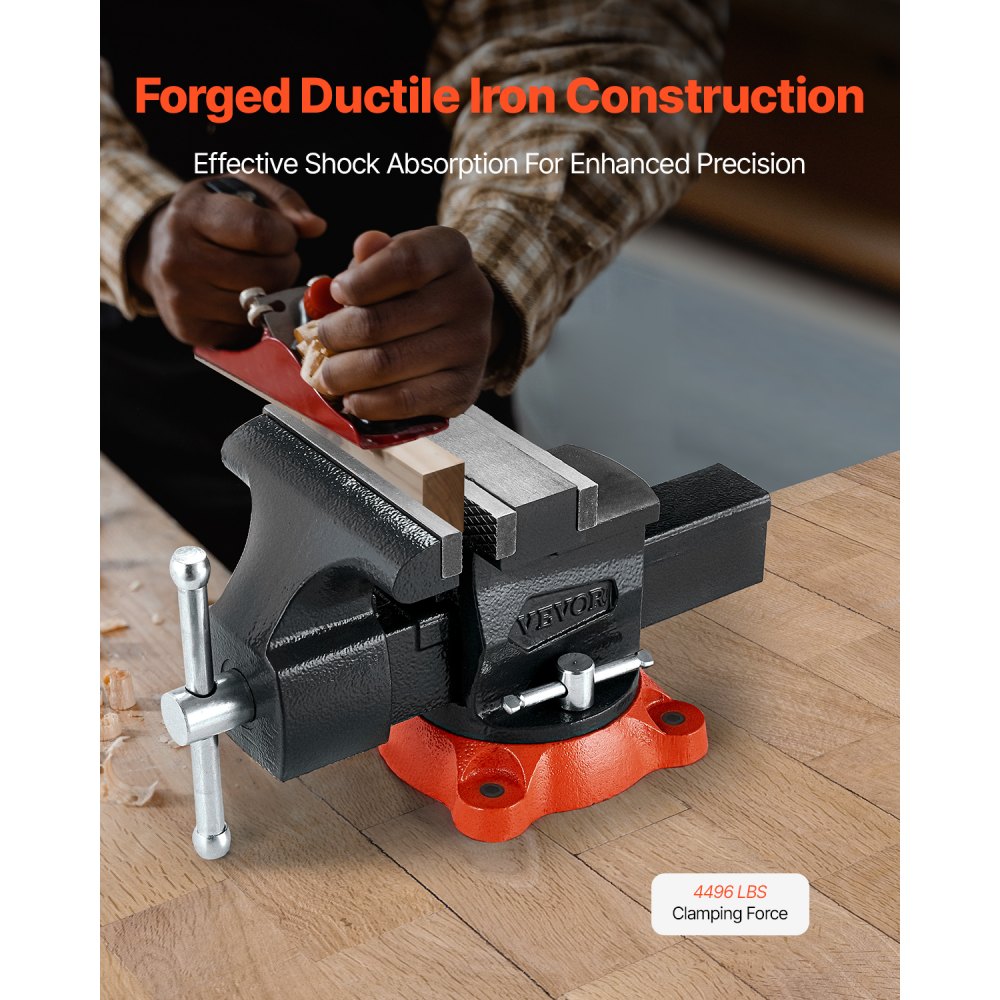 VEVOR Heavy-Duty Bench Vise — 360° Rotation & Two-Way Jaws