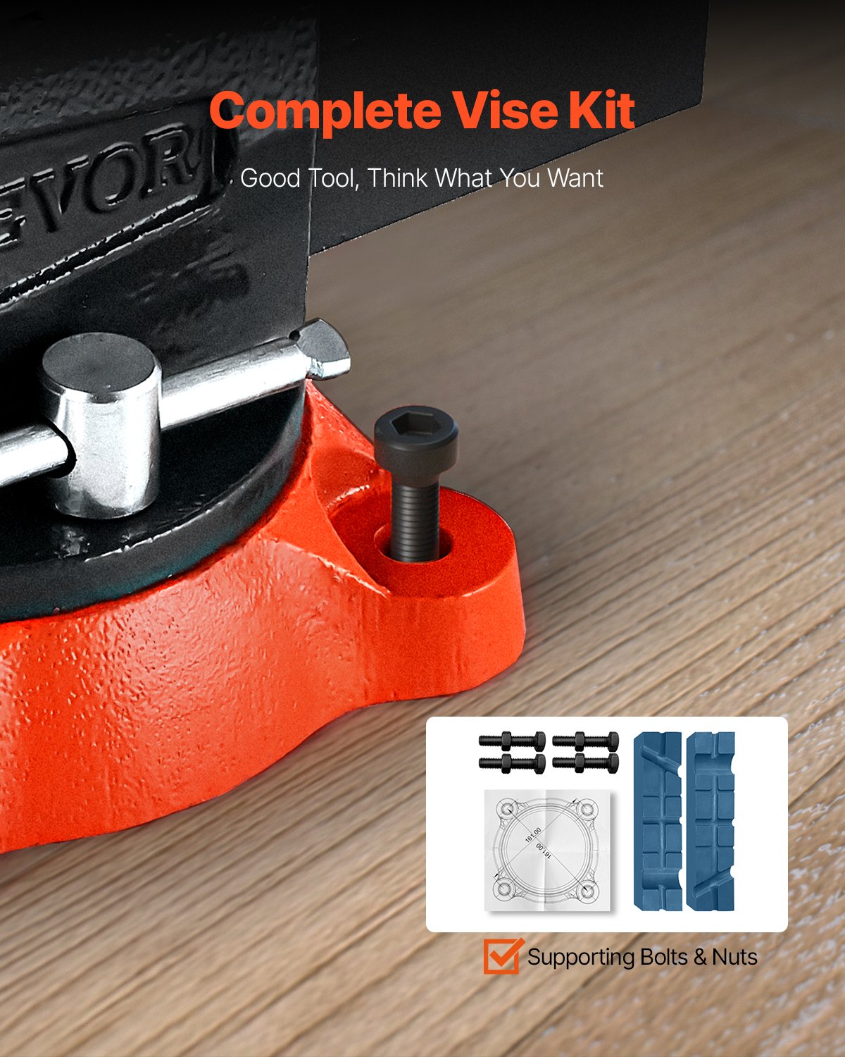 5.5" Bench Vise Multipurpose Heavy Duty Ductile Iron Swivel Locking ...