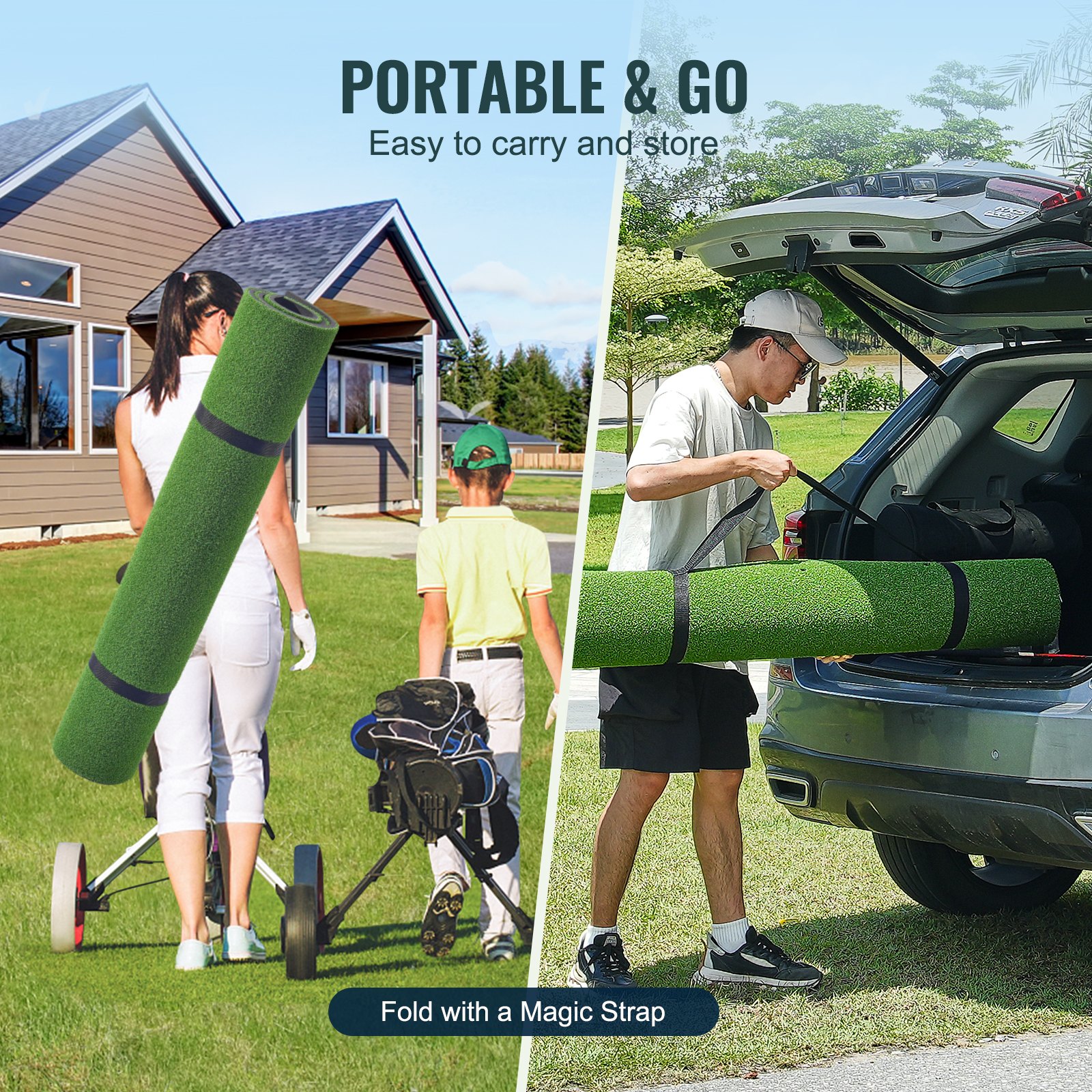 VEVOR Golf Training Aids Hitting Mat – 5x4FT, 22MM Turf