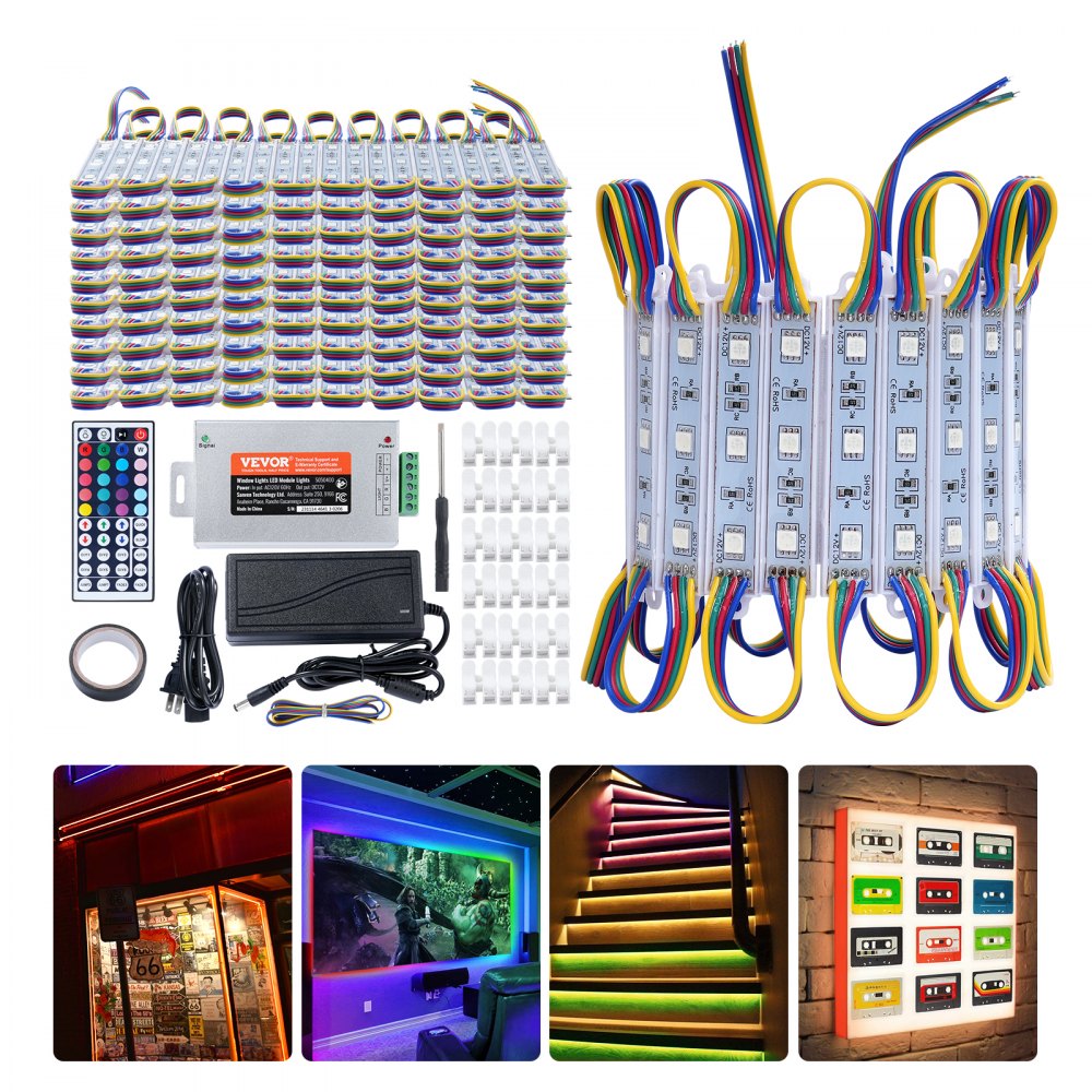 VEVOR 200PCS LED Storefront Lights, 103 ft, LED Module Lights, 5050 SMD ...