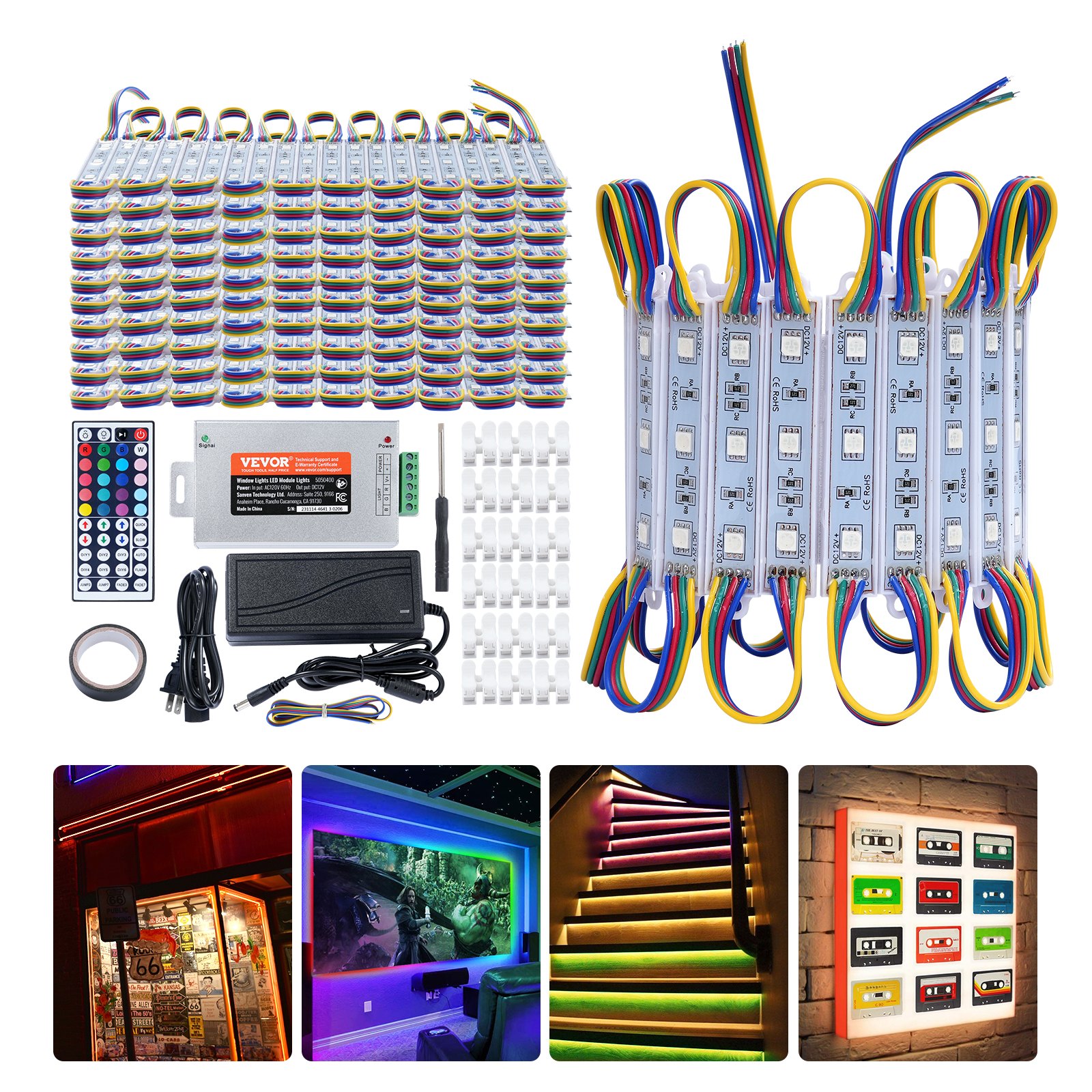 VEVOR 200PCS LED Storefront Lights, 103 ft, LED Module Lights, 5050 SMD ...