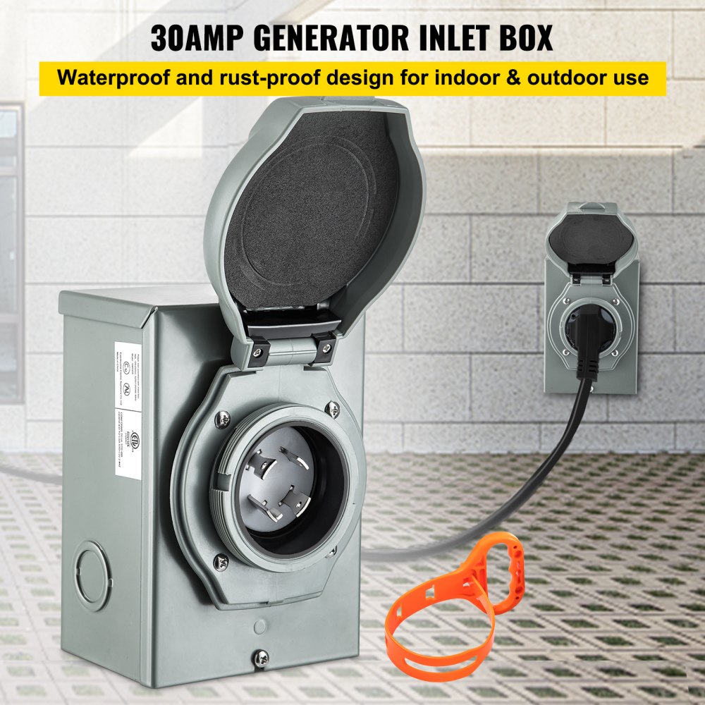 VEVOR Generator Inlet Box, 30amp Power Box, L14-30P Power Inlet Box, 4 ...