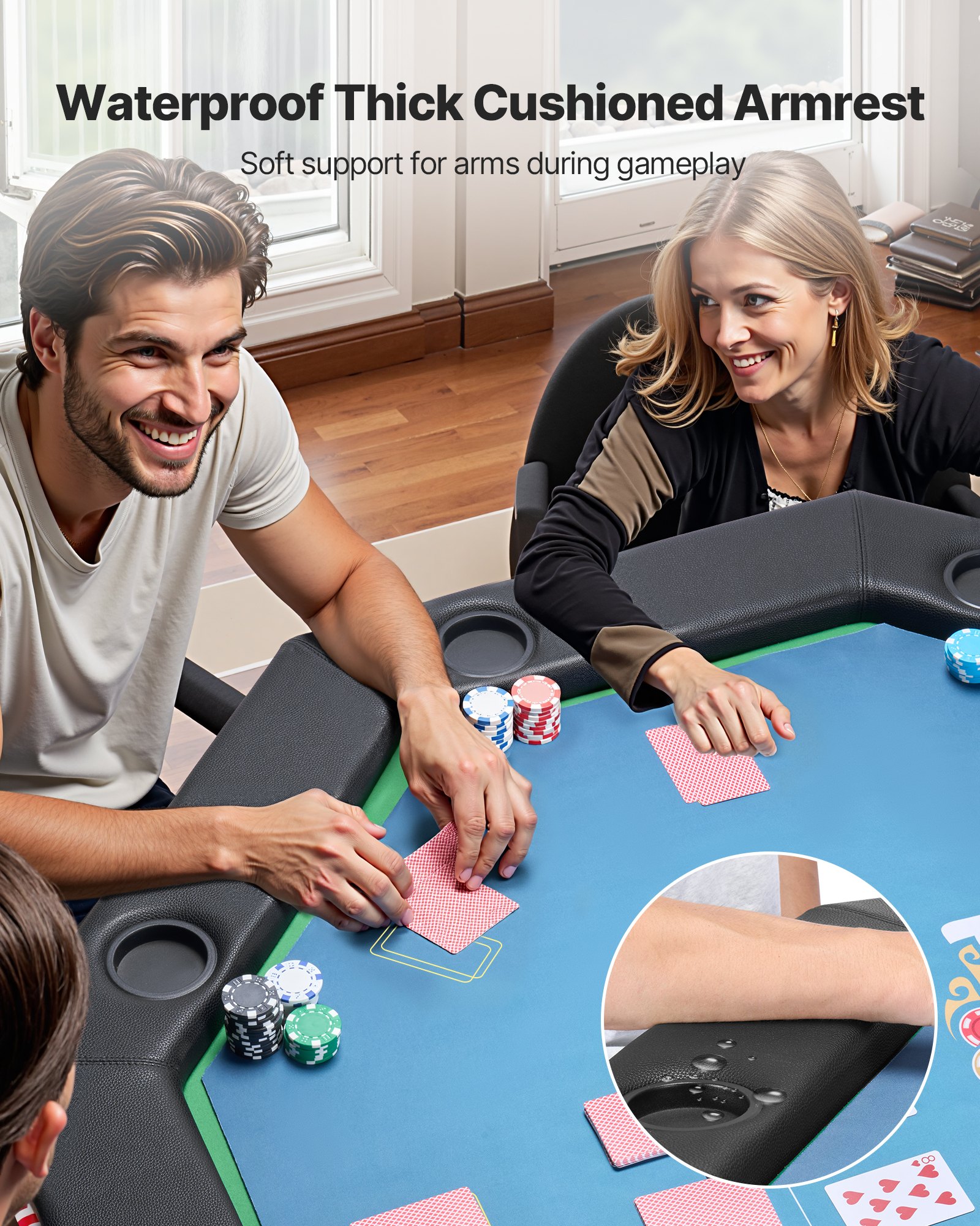 VEVOR Foldable Poker Table with Legs – 48in 8-Player Octagon