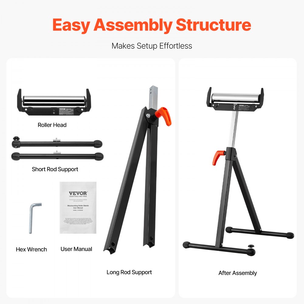 Folding Roller Stand Max Load 250 lb Adjustable Height 27-43 in for ...