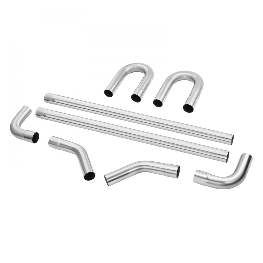 VEVOR Exhaust Kit, 8 Pieces, DIY Universal Stainless Steel Exhaust Kit ...