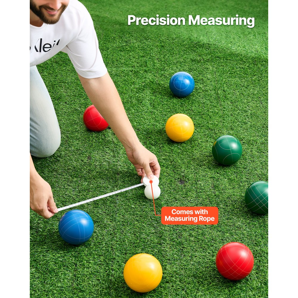 VEVOR Bocce Ball Set, 100 mm, with 8 Resin Balls, Pallino, Carrying Bag ...