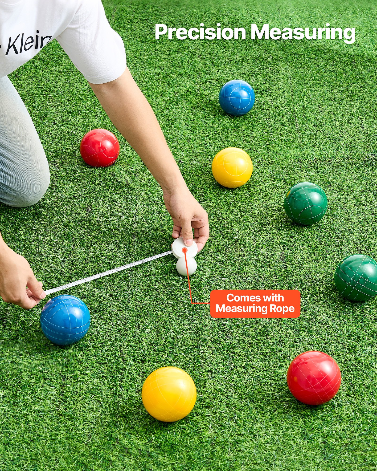 VEVOR Lawn Bocce Ball Set – 90 mm Resin, 8 Bocce Balls