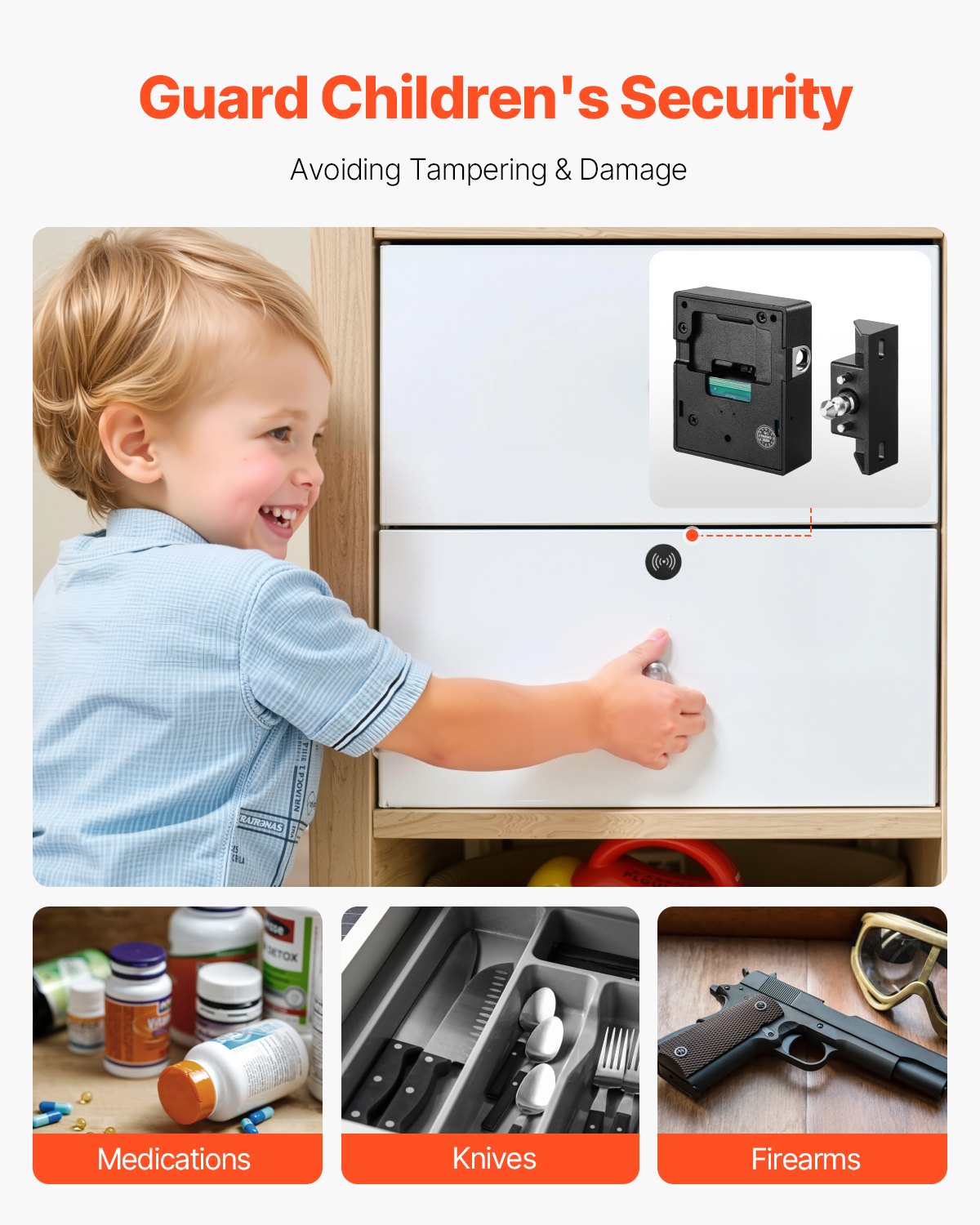 VEVOR Smart Cabinet Lock – 4-in-1 Bluetooth, RFID, NFC