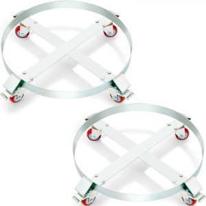 VEVOR 2PCS 250 L Heavy Duty Drum Dolly, 454 kg Load Capacity, Barrel ...