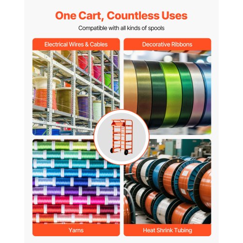 Wire Spool Rack 11 Rods Cable Caddy Wire Spool Cart for Industrial ...