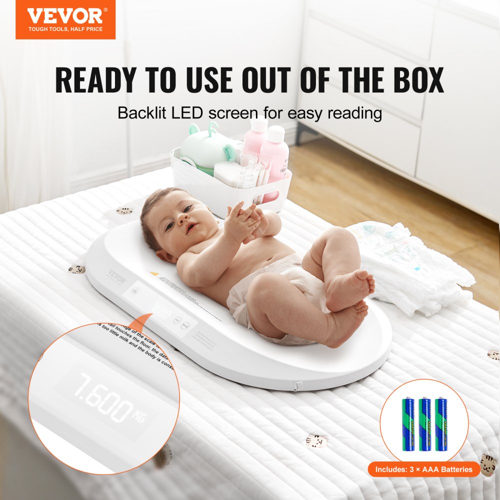 VEVOR Baby Scale Digital Infant Scale with Measuring Tape Hold & Tare ...
