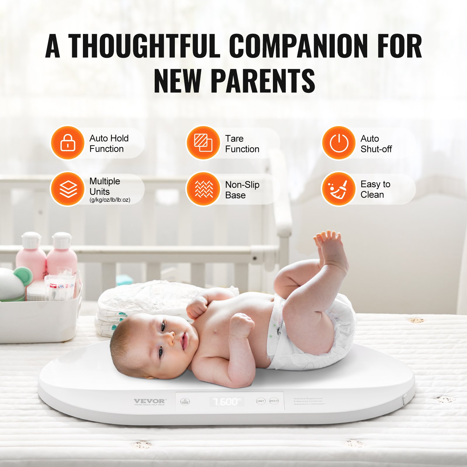 VEVOR Baby Scale, Digital Infant Scale with Measuring Tape, Multi ...