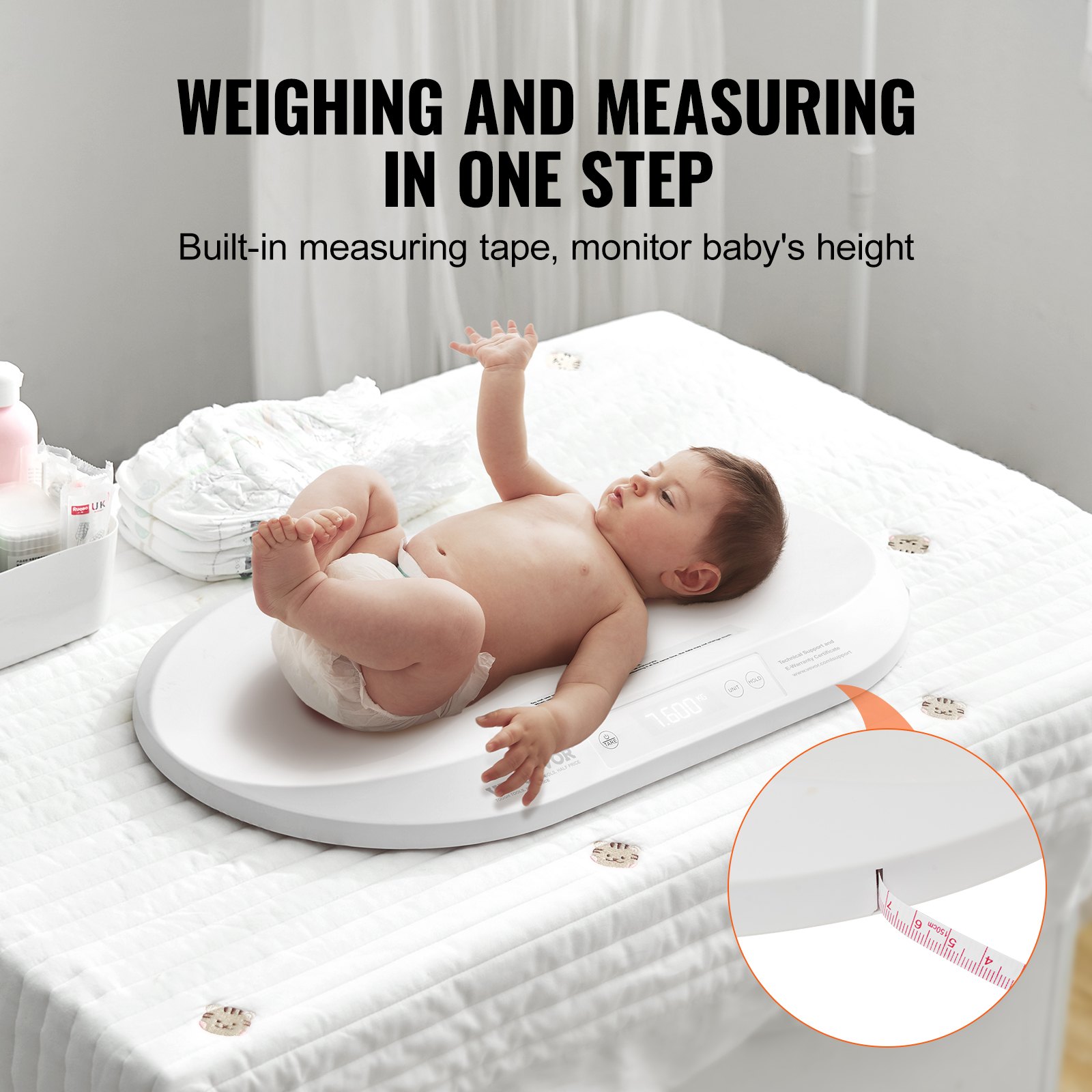 VEVOR Baby Scale, Digital Infant Scale with Measuring Tape, Multi ...