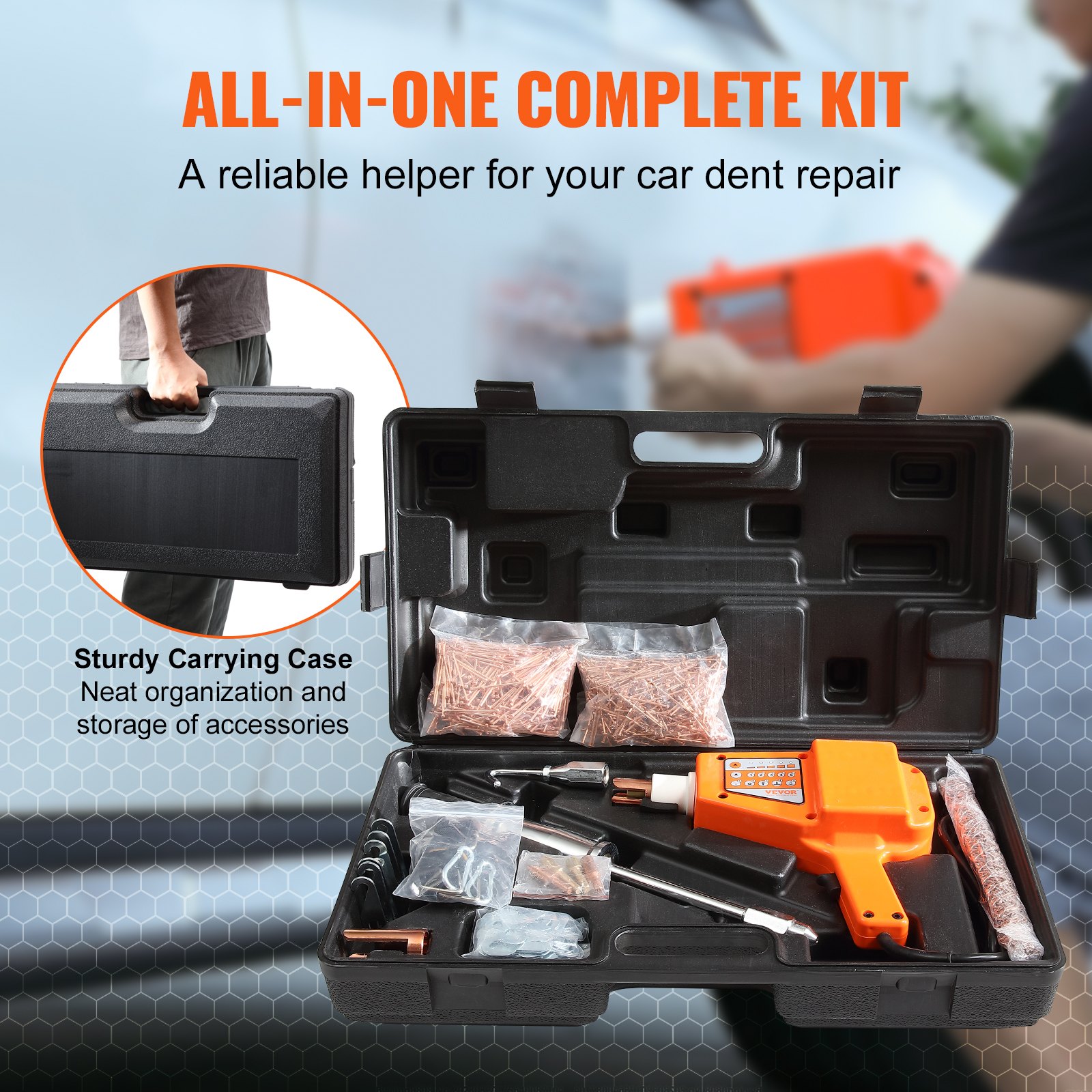 VEVOR Stud Welder Dent Repair Kit, 800W Spot Welder Stud with 5 Welding ...