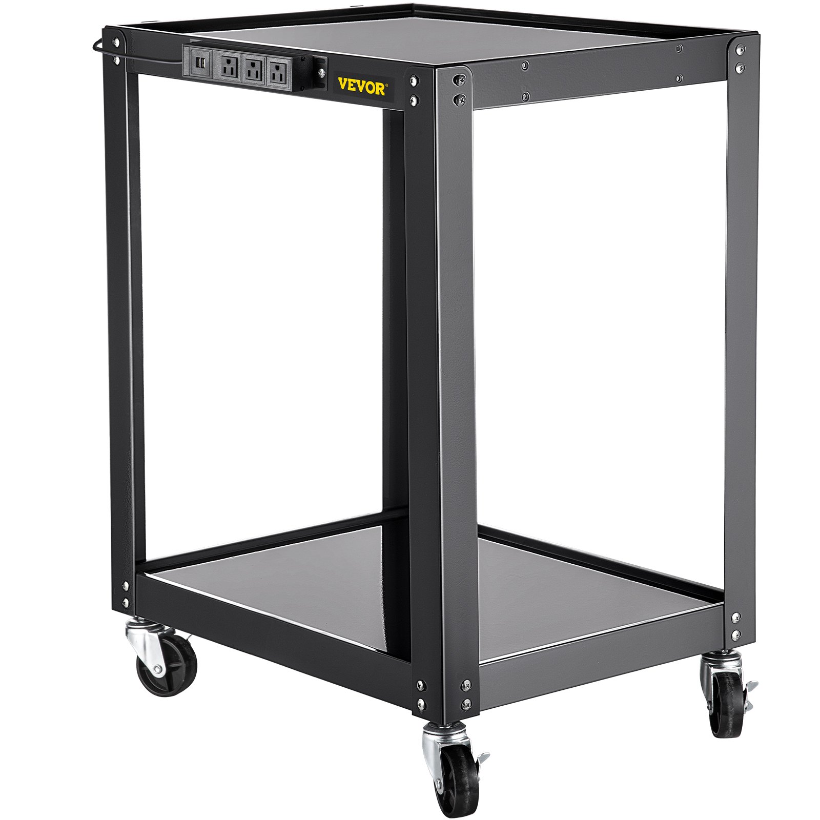 VEVOR AV Cart, 26 Inch Height Media Cart with Power Strip, 24 x 18 ...