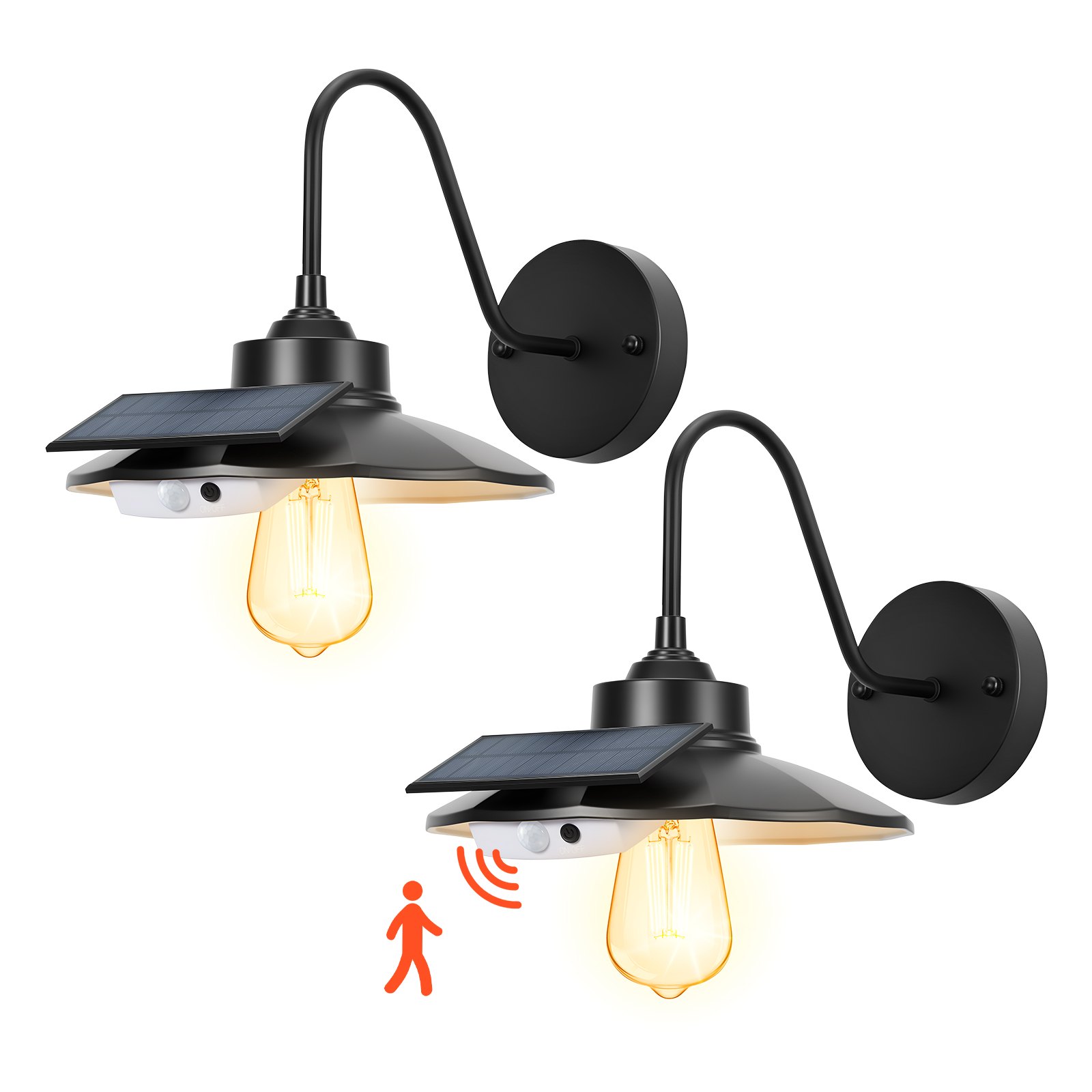 VEVOR Solar Outdoor Barn Light, 3 Lighting Modes and Motion Sensor, 2 ...