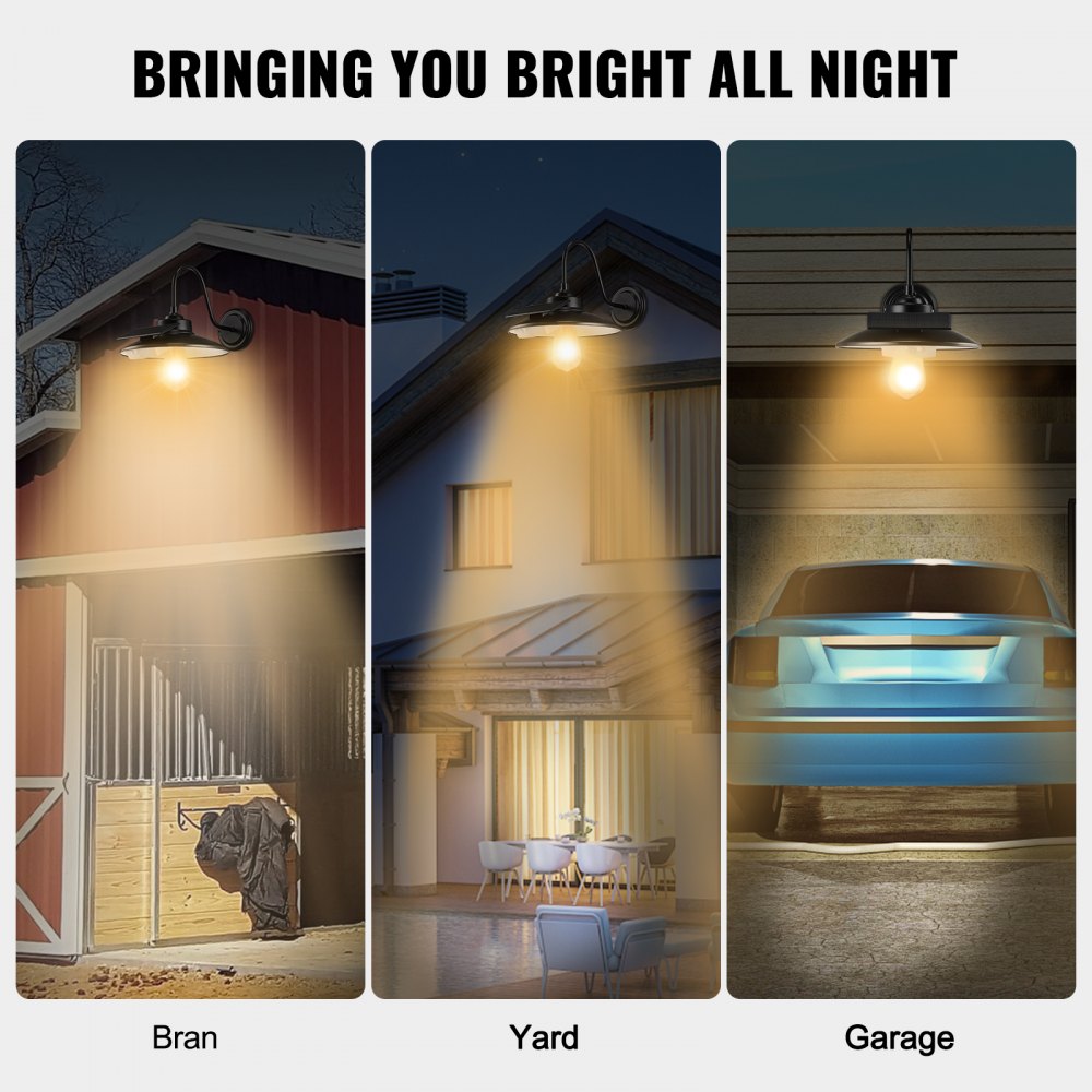 VEVOR Solar Barn Light, 3 Lighting Modes & Motion Sensor, Dusk to Dawn ...