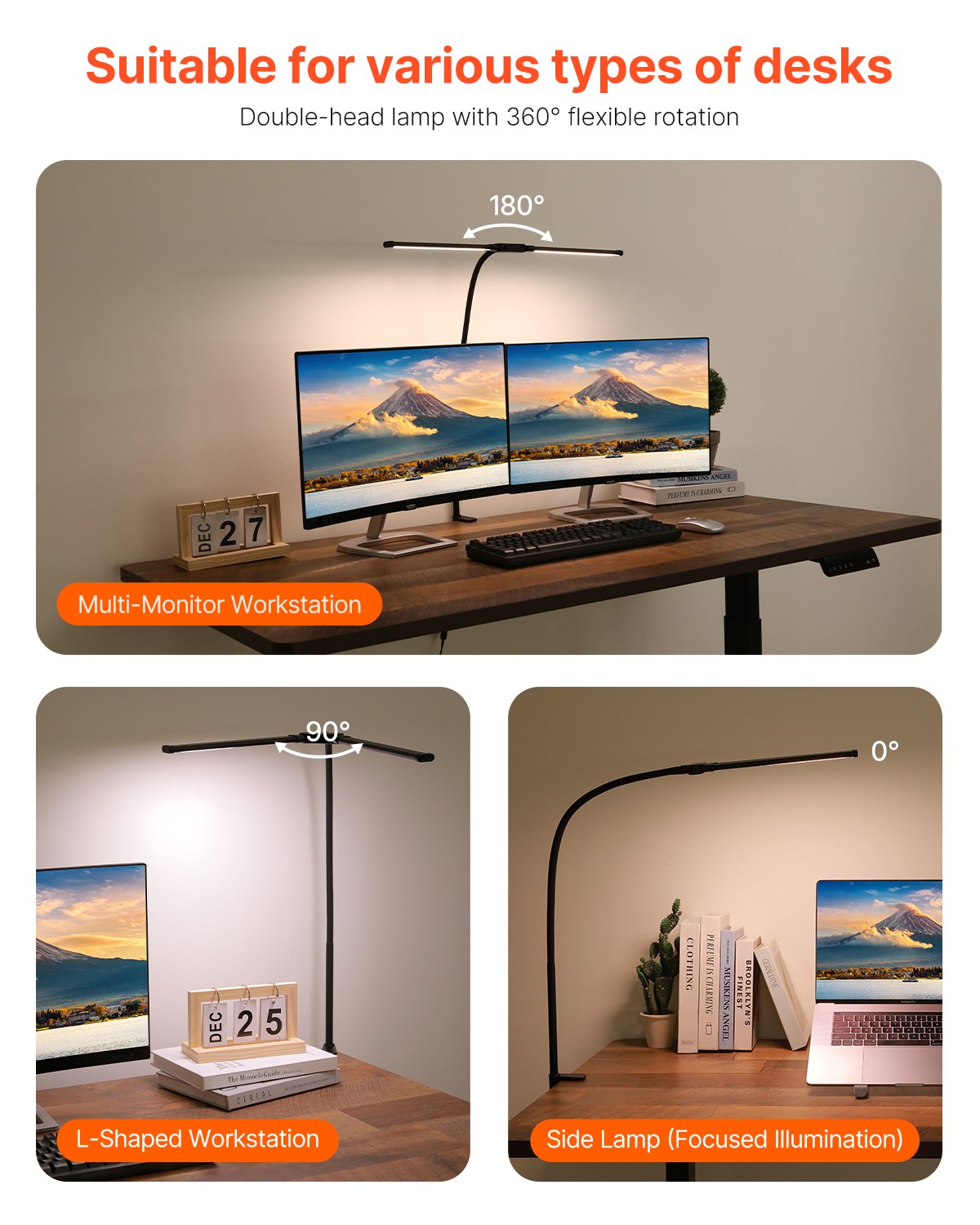 VEVOR Desk Lamp with Clamp – 16 LED Beads, 50 Modes