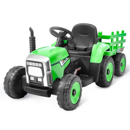 VEVOR Kids Ride on Tractor 12V Electric Toy Tractor with Trailer Remote ...