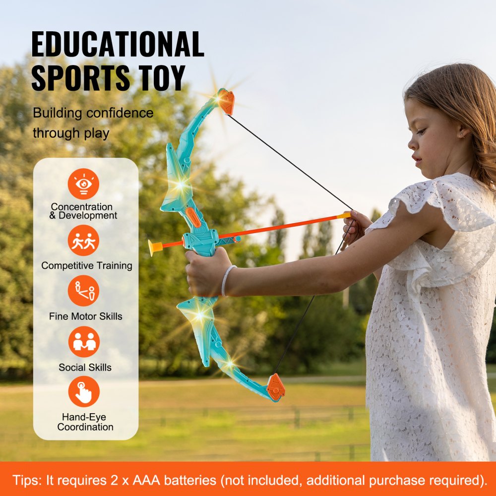 Christmas Gift! VEVOR Bow and Arrow Set for Kids, LED Light Up Archery ...