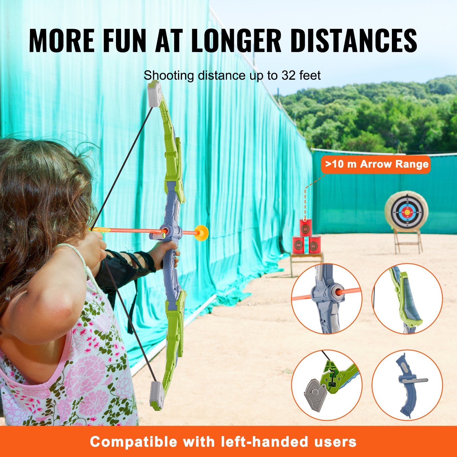 VEVOR Bow and Arrow Set for Kids, 2 Pack LED Light Up Archery Set with ...