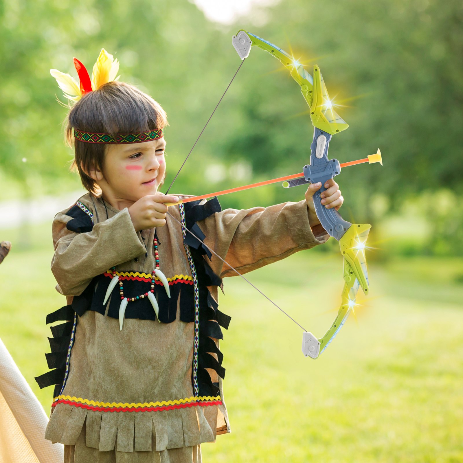 VEVOR Bow and Arrow Set for Kids, 2 Pack LED Light Up Archery Set with ...