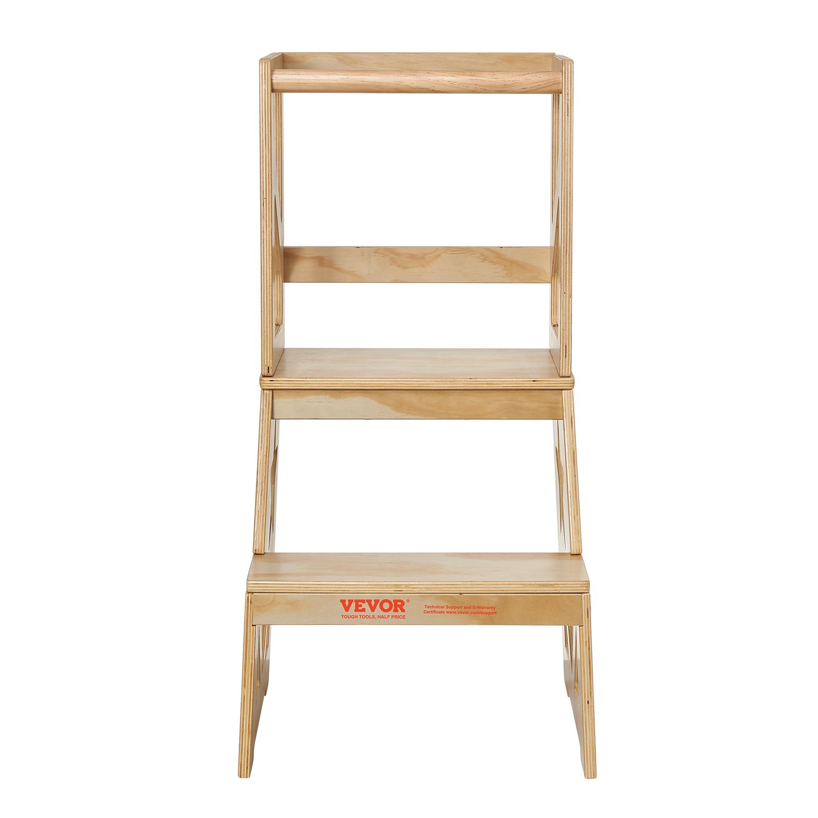 VEVOR Toddler Step Stool, Natural Pine Wood Kids Kitchen Stool with ...