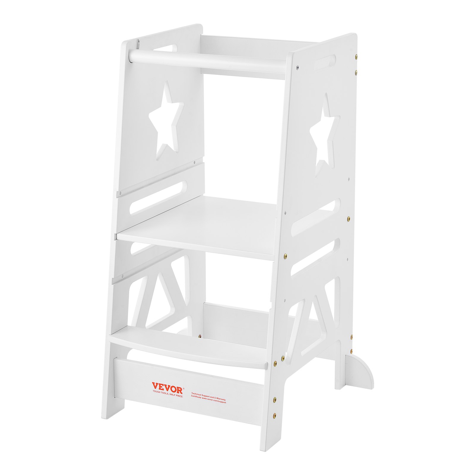 VEVOR Toddler Step Stool – 3-Level Bamboo Tower, 350 lbs
