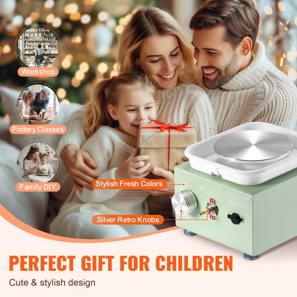VEVOR Mini Pottery Wheel Electric Ceramic Wheel Machine 0-320RPM Speed ...